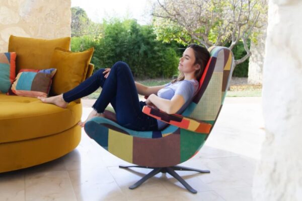 Fama Swing Chair. Available in Many Fabrics | Mia Stanza