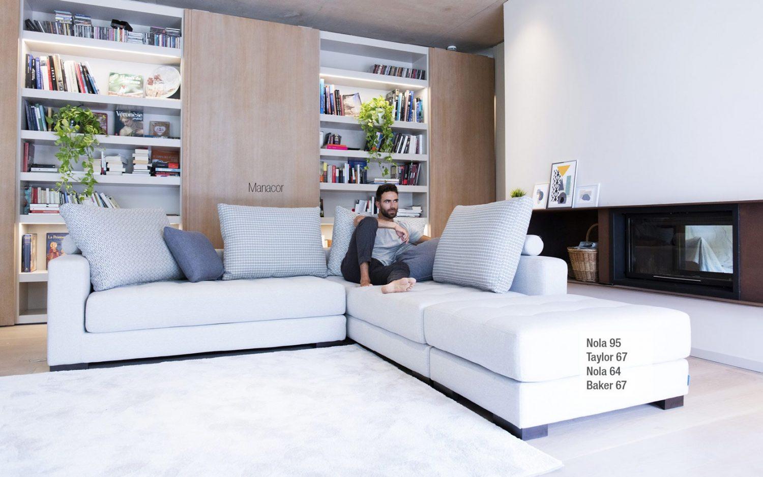 Manacor MBX1+MB1+PUF75 Corner Sofa from Fama | Mia Stanza