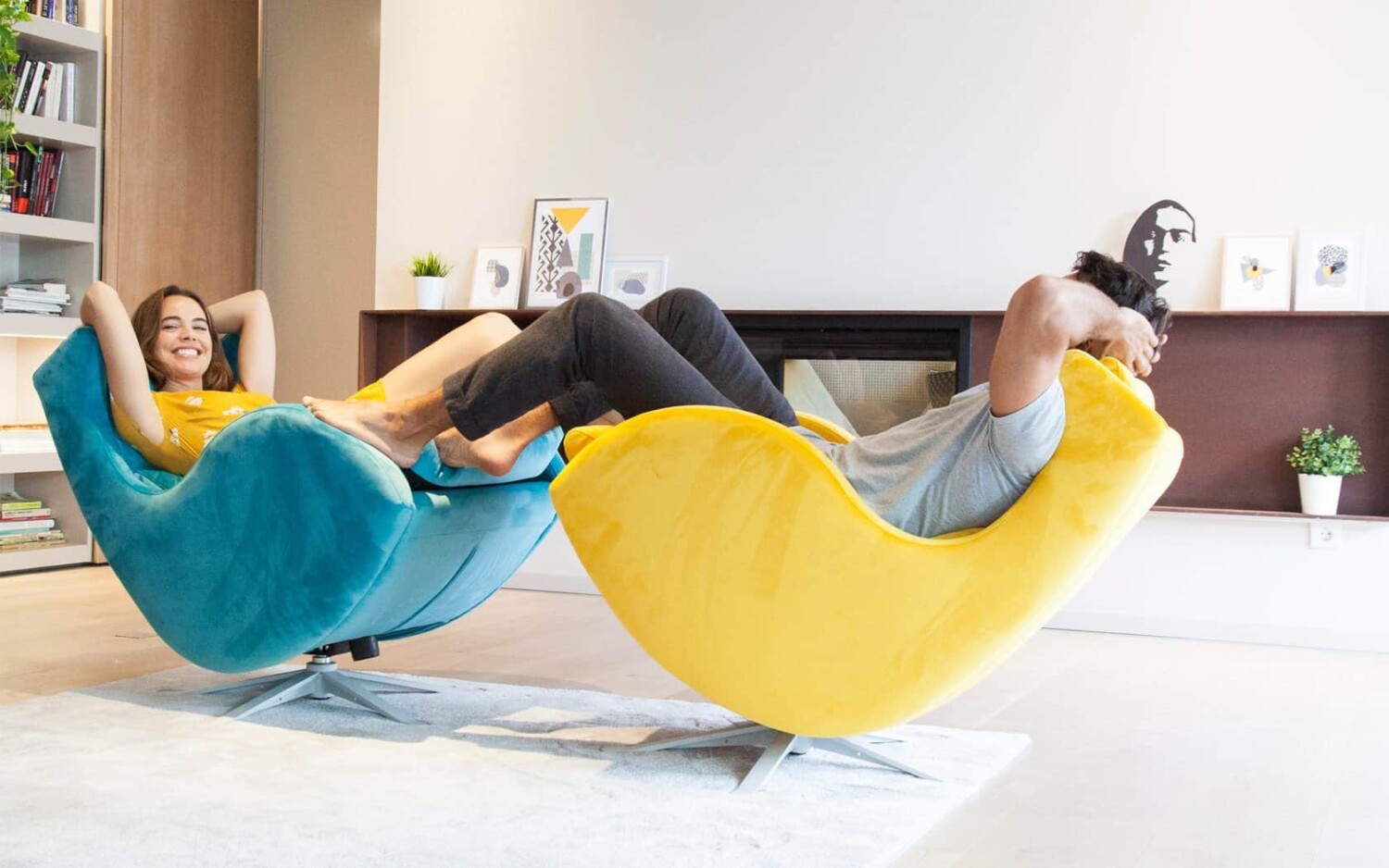 Fama Lenny, Fabric Swivel Chair | Mia Stanza